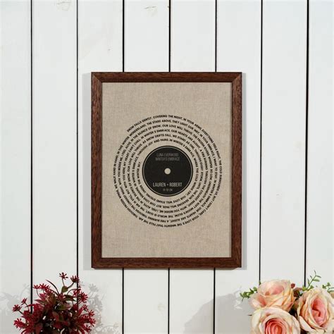 Custom Song Lyrics Frame Wooden Lyrics Wall Art Best Printed Lyrics