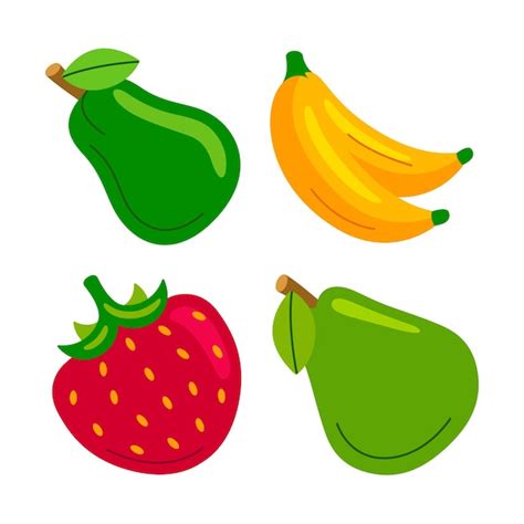 Premium Vector Fruit Objects Vector Illustrations Set