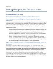 BSBFIM501 Task 2 Docx BSBFIM501 Manage Budgets And Financial Plans