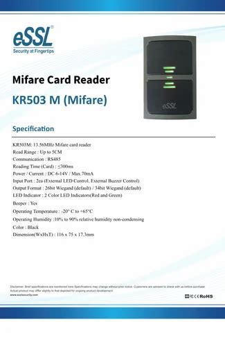 Kr503 M Rs Proximity Card Readers Weigand Black At ₹ 2700 Piece In Gurugram