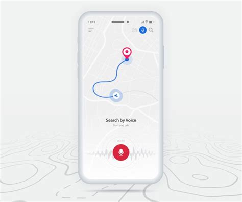Map Gps Navigation Ux Ui Concept Smartphone Vector Image