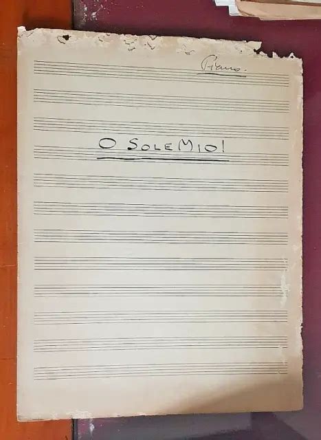 Spartito Musicale O Sole Mio Casa Editrice Bideri Eur 1000 Picclick It