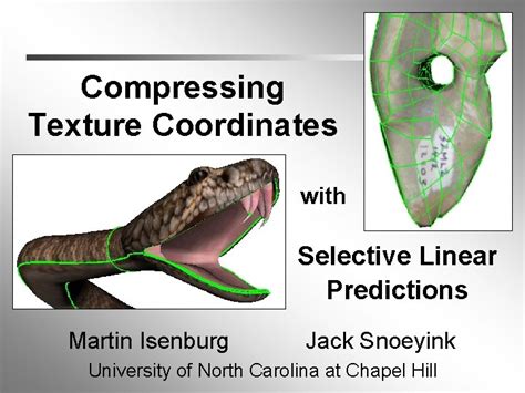 Compressing Texture Coordinates With H Selective Linear Predictions