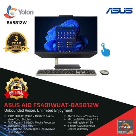 Jual ASUS AIO F5401WUAT BA5812W R5 5500U 8GB 1TB 256GB AMD Radeon Win