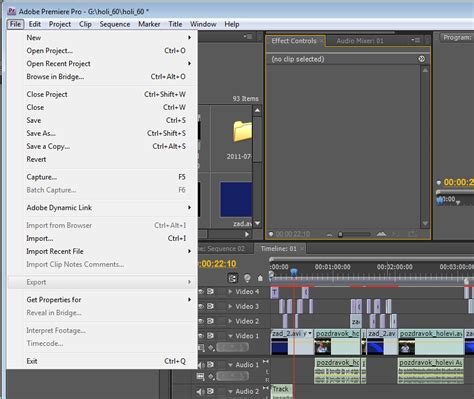 Экспорт видео в Adobe Premiere Экспорт таймлайна отдельными файлами в