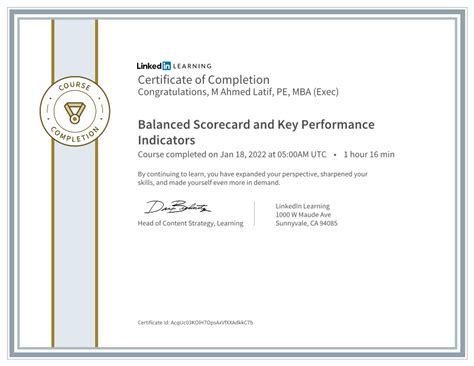 M Ahmed Latif Pe Mba Exec On Linkedin Certificate Of Completion