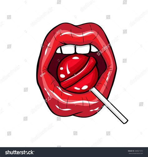 Vector Illustration Sexy Red Lips Candy Stock Vector Royalty Free Shutterstock