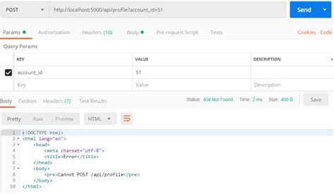 Postgresql Post Request In Postman Doesnt Work When Adding Query