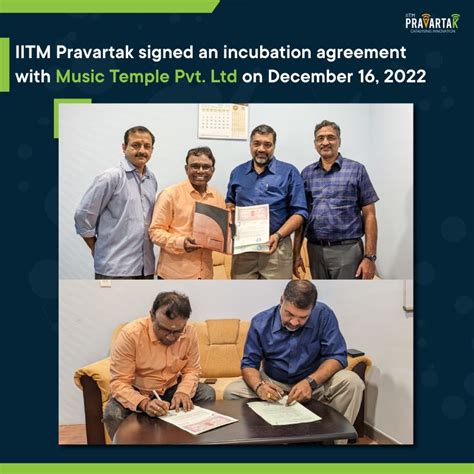 Iitm Iitmadras Pravartak Incubation Music Agreement ‍iitm Pravartak Technologies Foundation