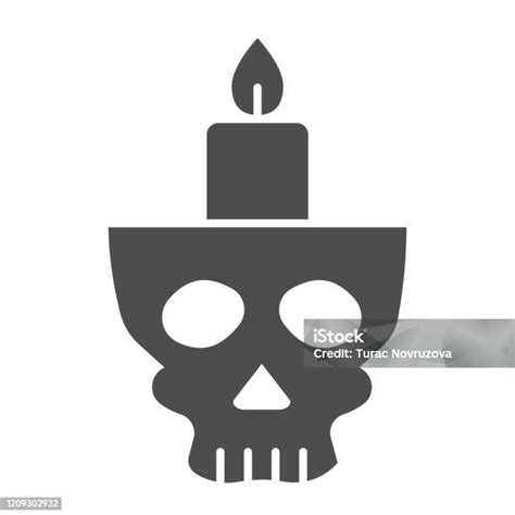 머리 단단한 아이콘에 촛대 무서운 스컬에 촛불 할로윈 파티 벡터 디자인 개념 흰색 배경에 문말 스타일의 그림 강아지 뼈다귀에 대한 스톡 벡터 아트 및 기타 이미지 Istock