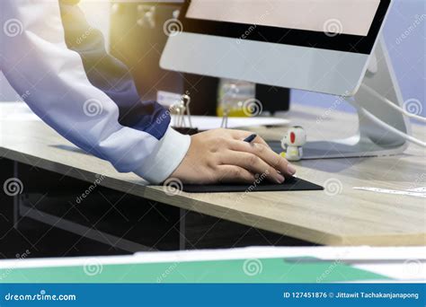 Engineers Checked With Detailed Documentation Work Using A Computer