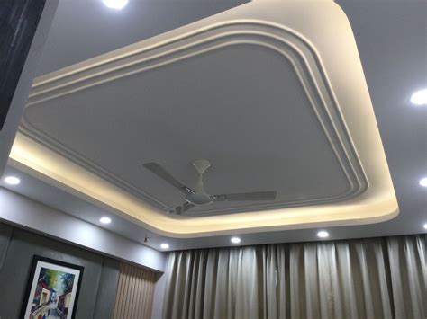 Hall Pop Ceiling Design With Fans Modern Bedroom Ceiling Design