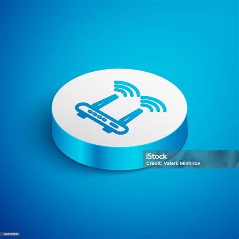 Saluran Isometrik Router Dan Ikon Sinyal Wifi Terisolasi Pada Latar