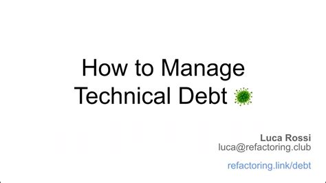How To Manage Technical Debt YouTube
