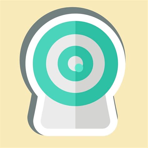 Sticker Webcam Lié Au Symbole Office Illustration De Conception Simple