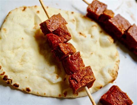 Vegan Seitan Souvlaki Greek Kebabs With Cucumber Garlic Tzatziki