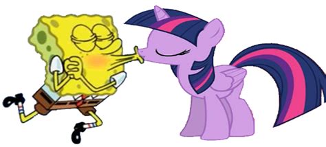 Spongebob And Twilight Sparkle Kiss By Sammovieproductions On Deviantart