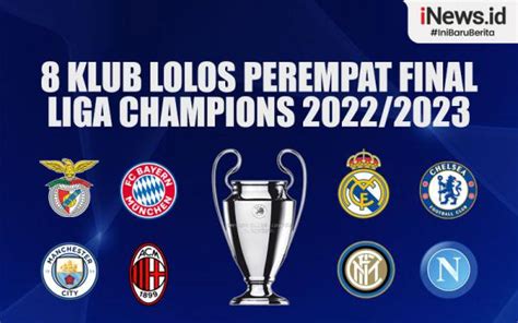 Infografis 8 Klub Lolos Perempat Final Liga Champions 2022 2023