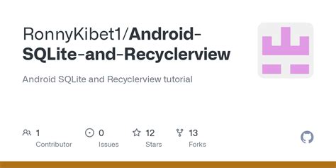 github ronnykibet1 android sqlite and recyclerview android sqlite