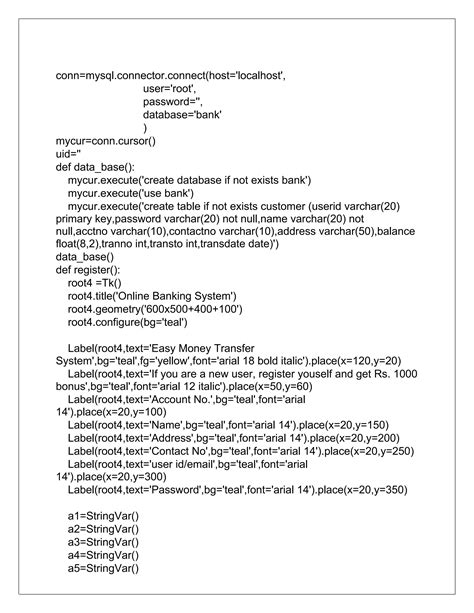 Computer Science Project On Online Banking System Class 12 Pdf