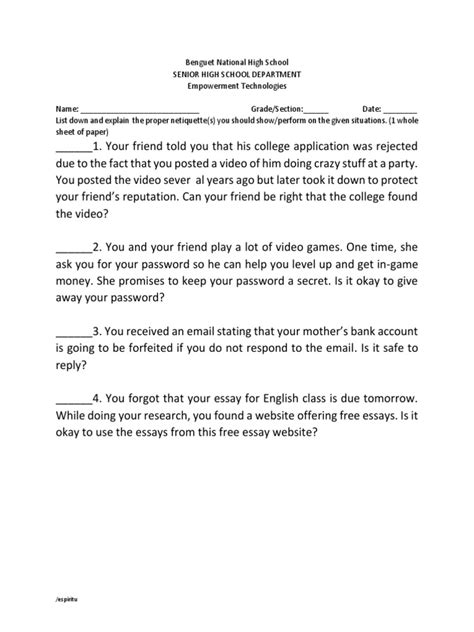 Activity Netiquette Pdf
