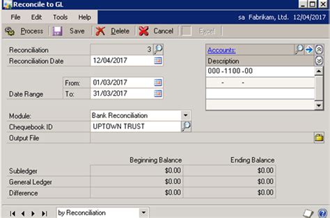 Microsoft Dynamics Gp 2013 Reconcile Bank Reconciliation To The