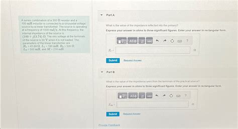 Solved A Series Combination Of A 300Ω ﻿resistor And A 100mh