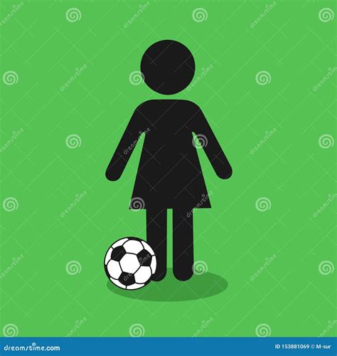 Woman Girl Lady And Female Is Playing Football And Soccer Stock