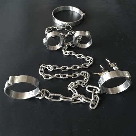 Zthbysb Heavy Stainless Steel Full Body Cuffs Bdsm Bondage Restraints