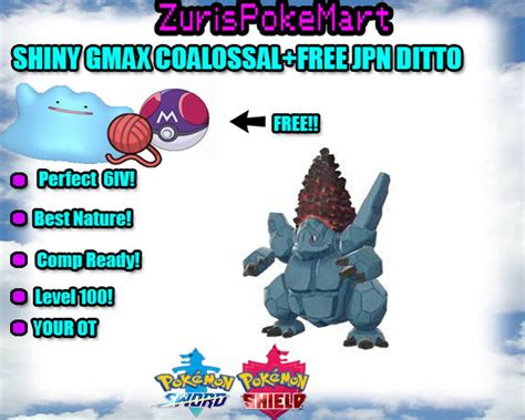 Shiny Gmax Coalossal 6iv Legit Pokemon Swordshield Etsy