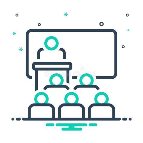 Mix Icon For Lecture Seminar And Conference Stock Illustration