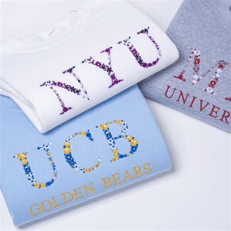Embroidered Floral Custom Sweatshirt Etsy