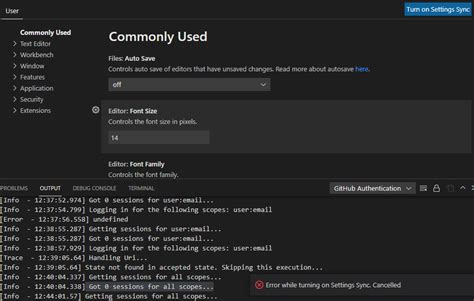 I CANT SYC MY VSCODE WITH GITHUB Issue 140696 Microsoft Vscode GitHub