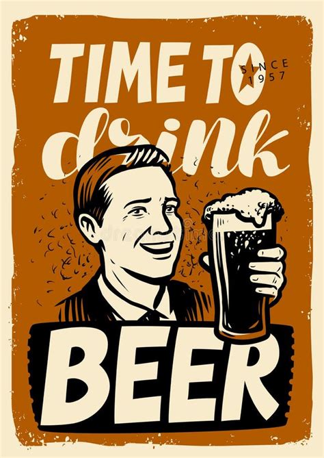 Retro Beer Poster Vintage Sign Advertising Cold Ale Pub Concept