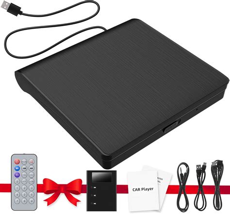 Jp Jimtour ポータブル外付けcdプレーヤー 車用 ユニバーサルカーcdプレーヤー Cdプレーヤーなし 車用 Usb Auxポート用usb Cdプレーヤー 車の