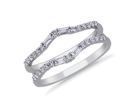 Curved Baguette And Round Diamond Ring Insert In Platinum 38 Ct Tw
