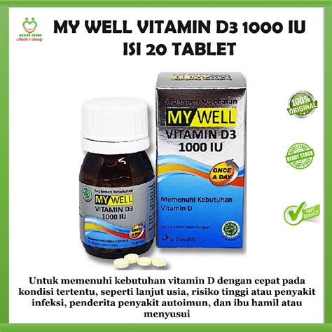 Jual Vitamin D My Well Vitamin D3 1000 Iu Memenuhi Kebutuhan Vitamin