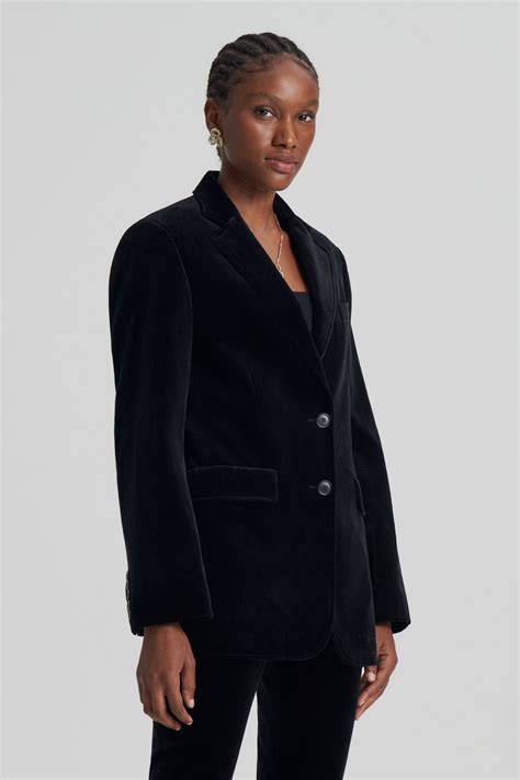 Velvet Loose Jacket Black Scanlan Theodore Au