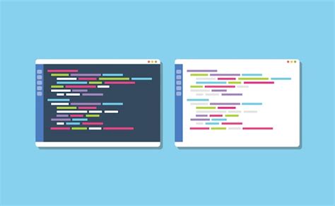 Premium Vector Dark Or White Theme Programming Text Editor Compare