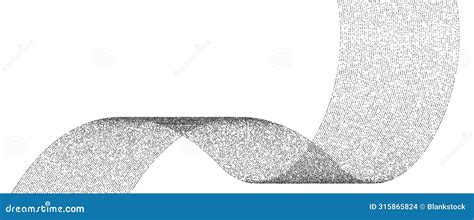 Dotwork Pattern Wave Background Black Noise Stipple Dots Wave Curve Dotted Sand Vector Stock
