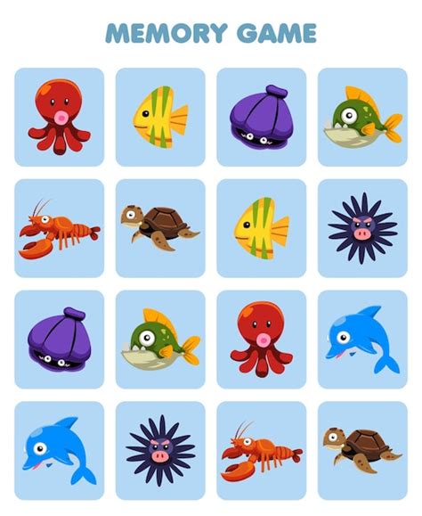 Juego Educativo Para La Memoria De Los Niños Para Encontrar Imágenes