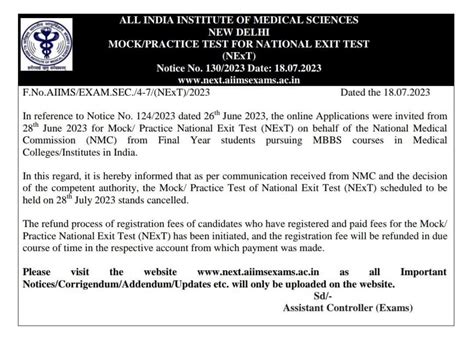 Next Mock Test Has Been Cancelled 2019 Batch Wont Be The First To