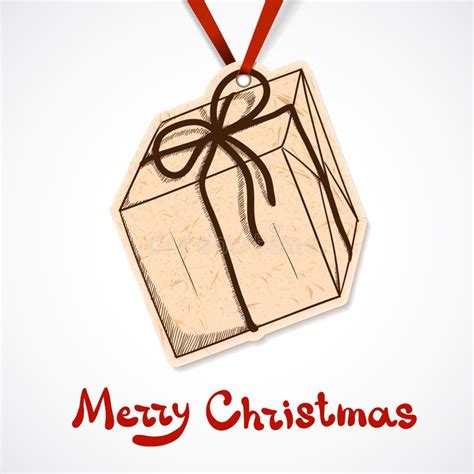 Present Box Paper Label Christmas And New Year Stock Vector