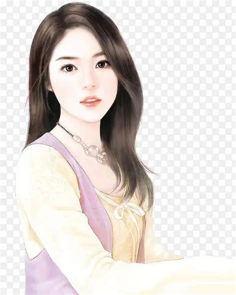 长发居家美女手绘png图片素材下载 图片编号qglkxejv 免抠素材网