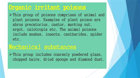 Classification Of Poisons And Its Mode Of Action Pptx
