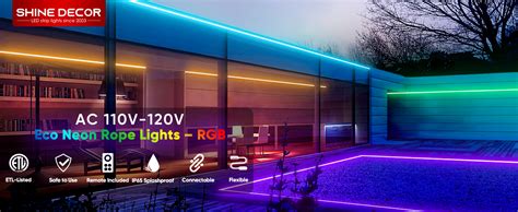 Shine Decor 50ft Led Rgb Neon Rope Lights Etl Listed Ac