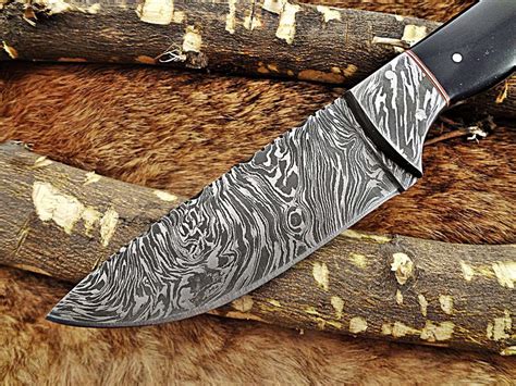 9 25 Long Hand Forged Damascus Steel Full Tang Drop Point Blade