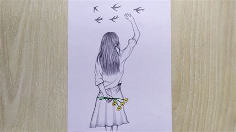 How To Draw A Girl Holding Flowers Best Flower Site