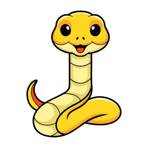 Dessin Animé Mignon Serpent Insularis Jaune Vecteur Premium