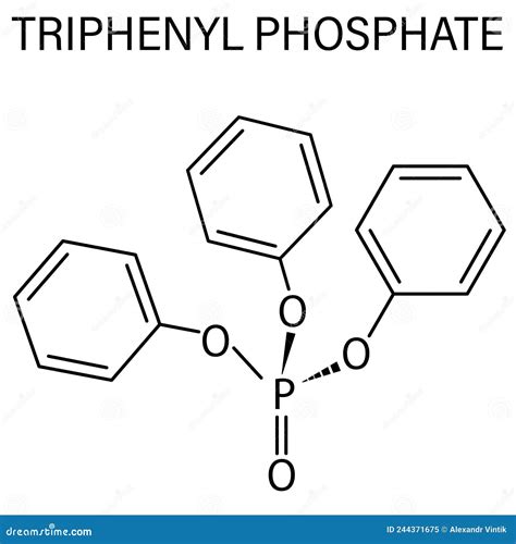 Triphenyl Phosphate Molecule Skeletal Formula Vector Illustration